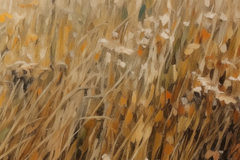 Rustic Grass Meadow Digital Oil Painting | Grasses and the Earthy Tones ...