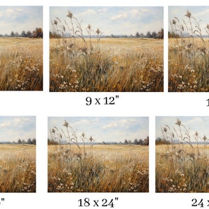 Rustic Grass Meadow Digital Oil Painting | Grasses and the Earthy Tones ...
