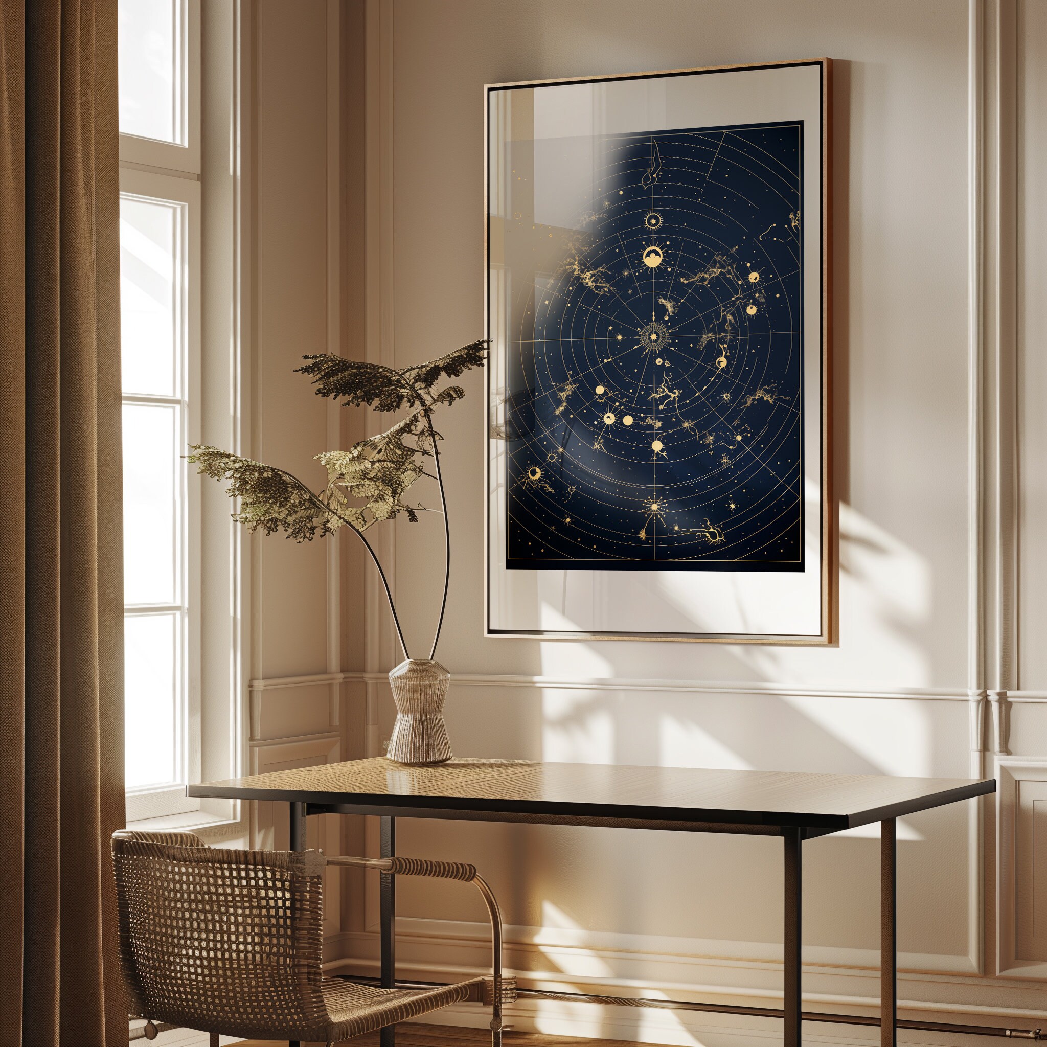 Old Chinese Star Map Print, Instant Download Chinesse Map of the Sky ...