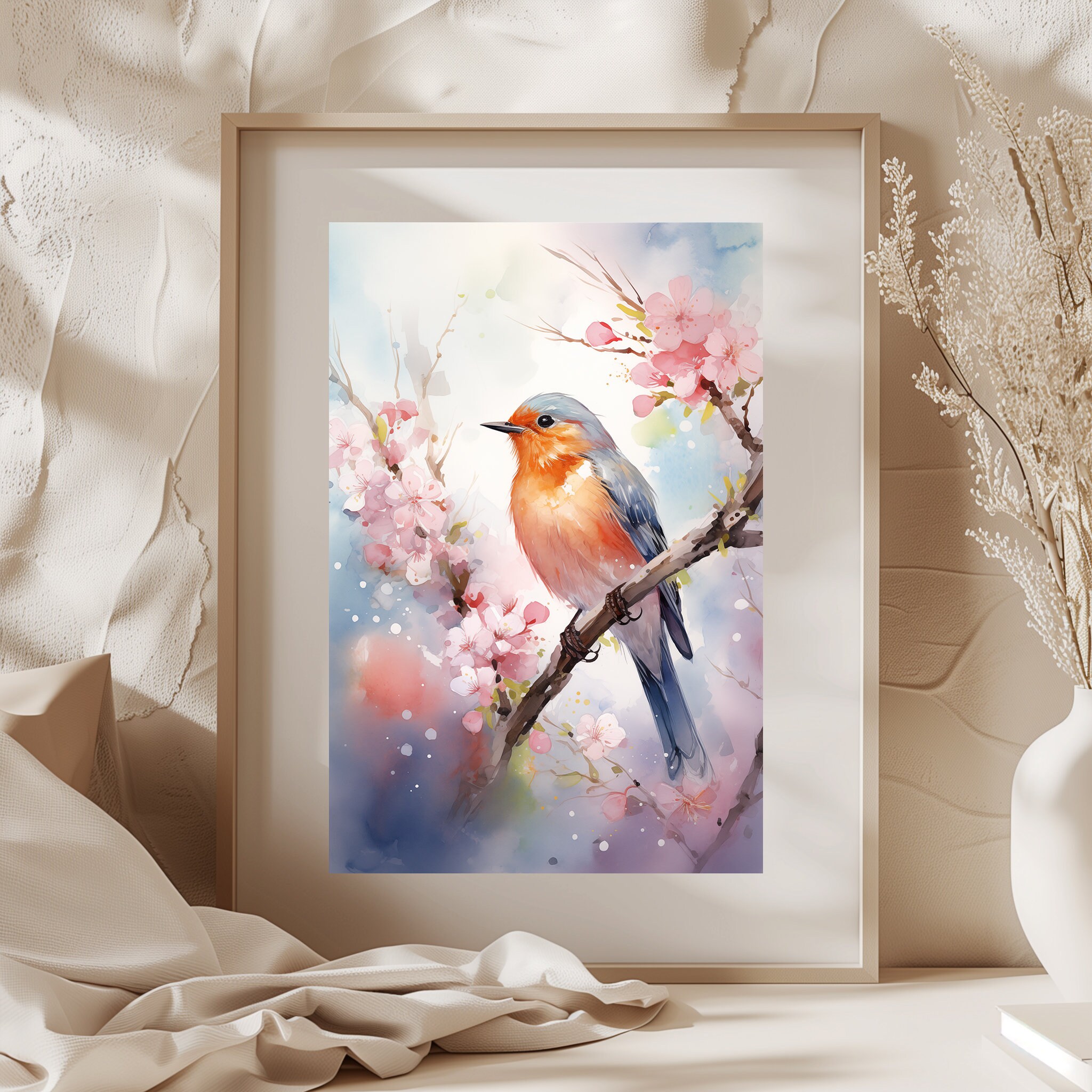 Blue Bird Wall Art Print Digital, Downloadable Print Instant Download ...