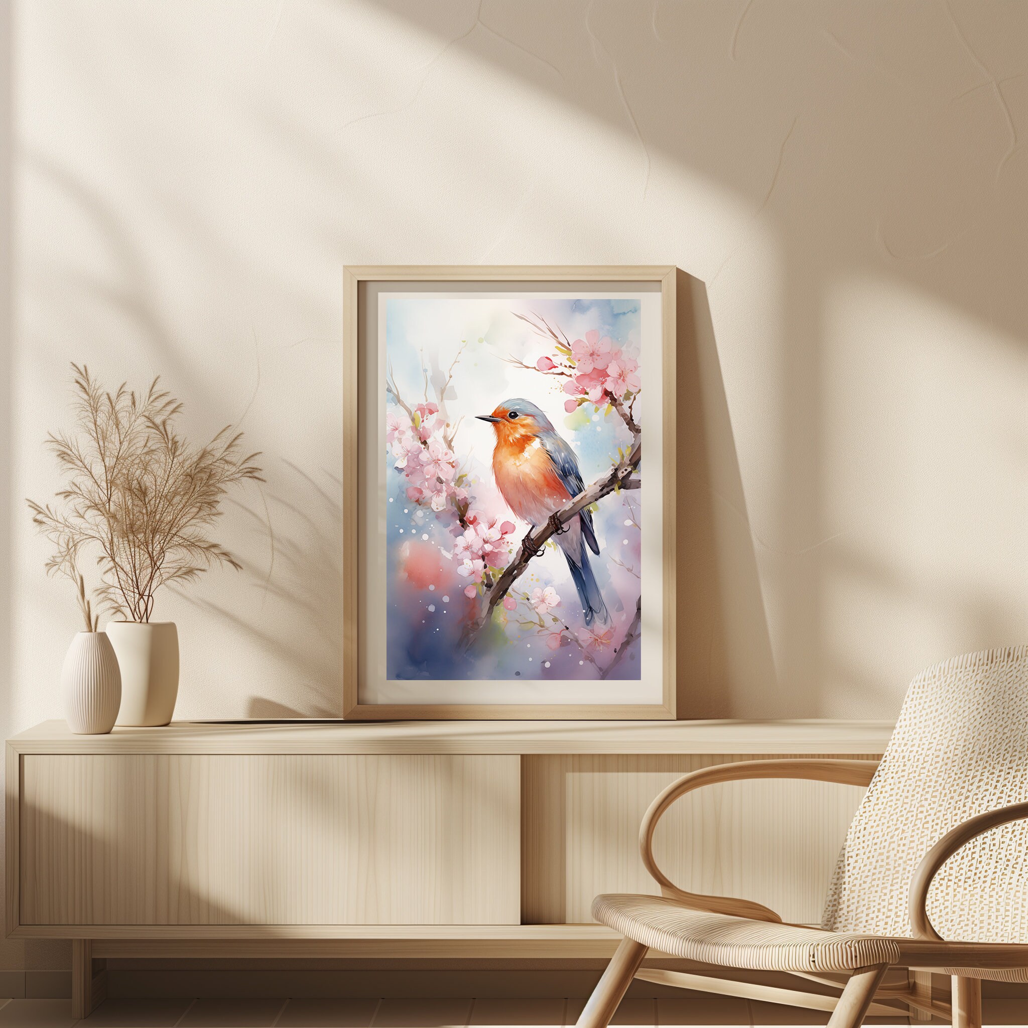 Blue Bird Wall Art Print Digital, Downloadable Print Instant Download ...