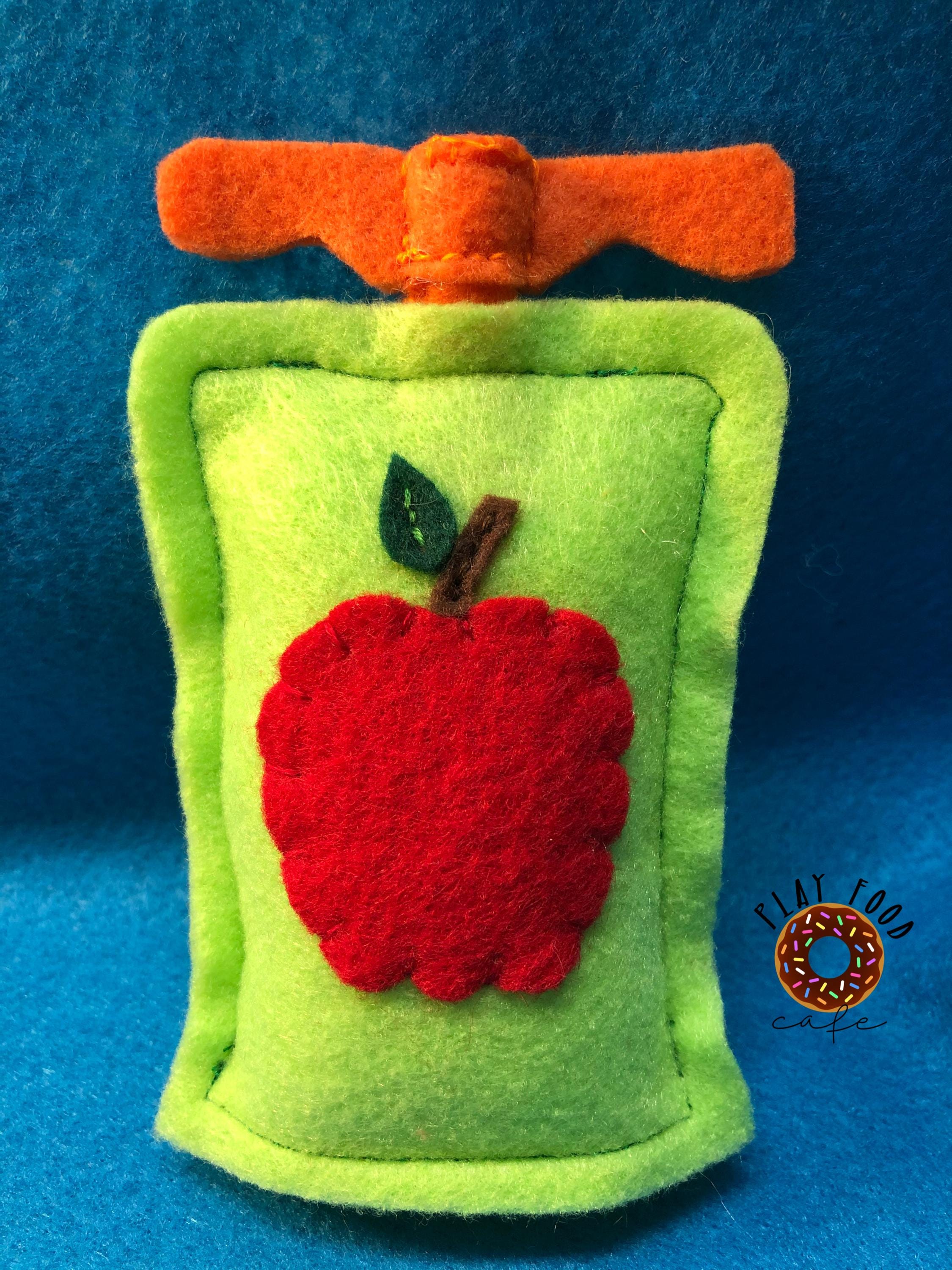 Felt Applesauce Pouch, Play Food - Etsy