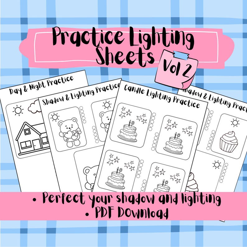 Colouring Practice Sheet, Practice Shadow and Lighting, Colouring Page ...