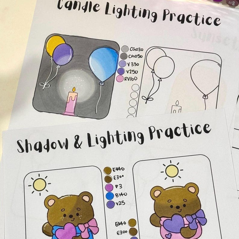Printable Coloring Sheet for Perfecting Lighting Techniques, Candle ...