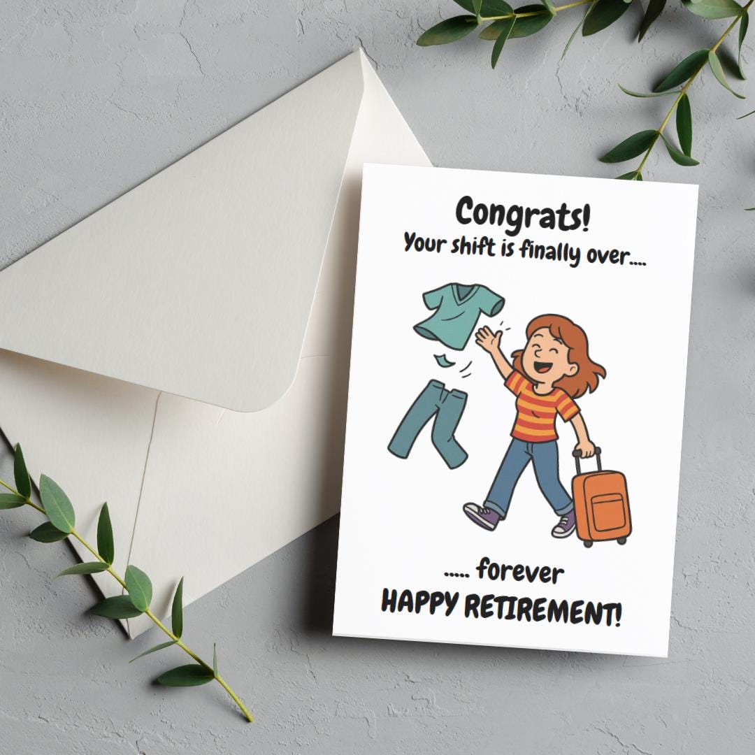 Funny Nurse Retirement Card, Printable & Instant Download, Humorous ...