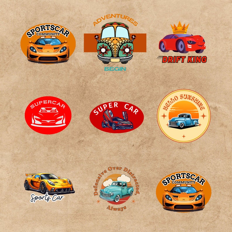 Instant Download Fast Car Sticker Pack, High-octane Designs, Ideal for ...