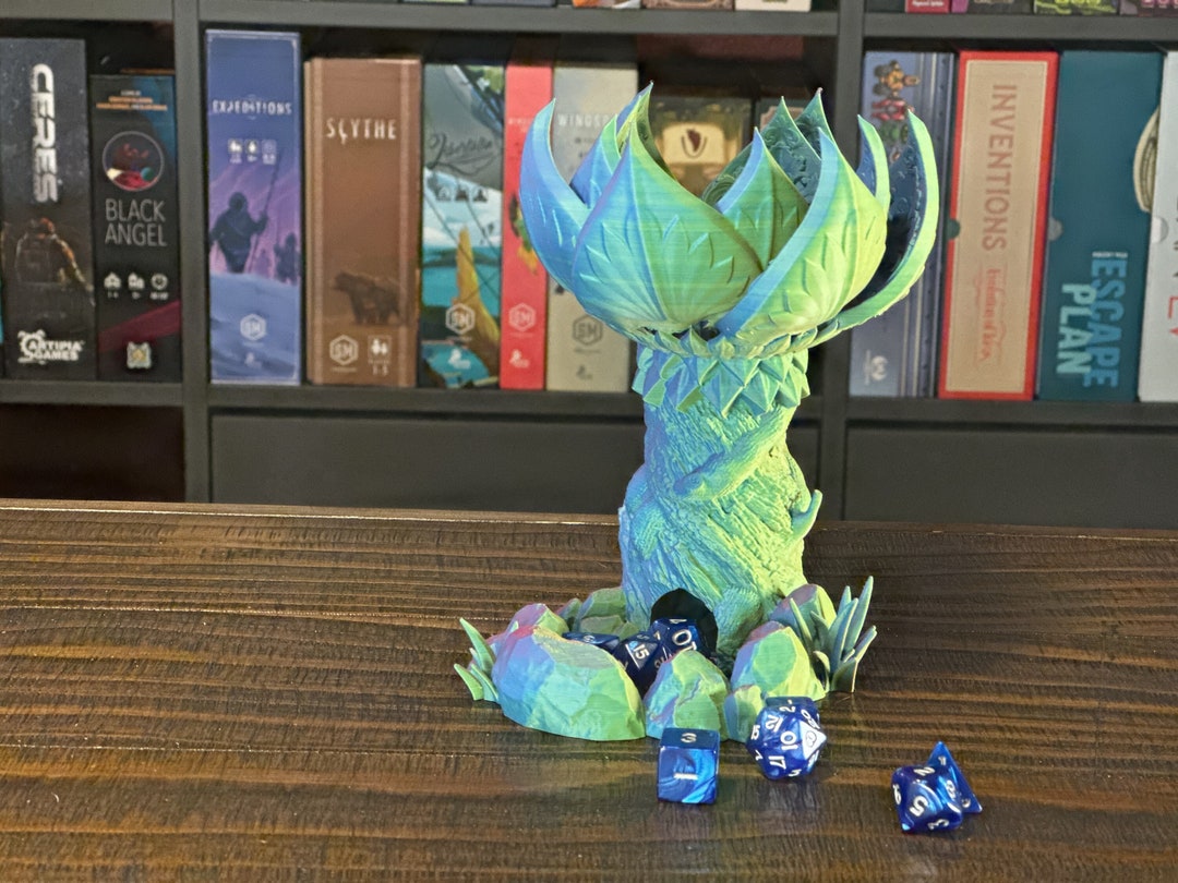 Flower Dice Tower | Fantasy 3D Printed Dice Roller | Perfect for TTRPG ...