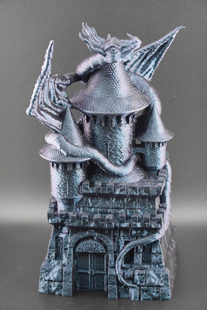 Dragon Tower Coin Bank: 3d-printed Fantasy Money Box Unique Dragon ...