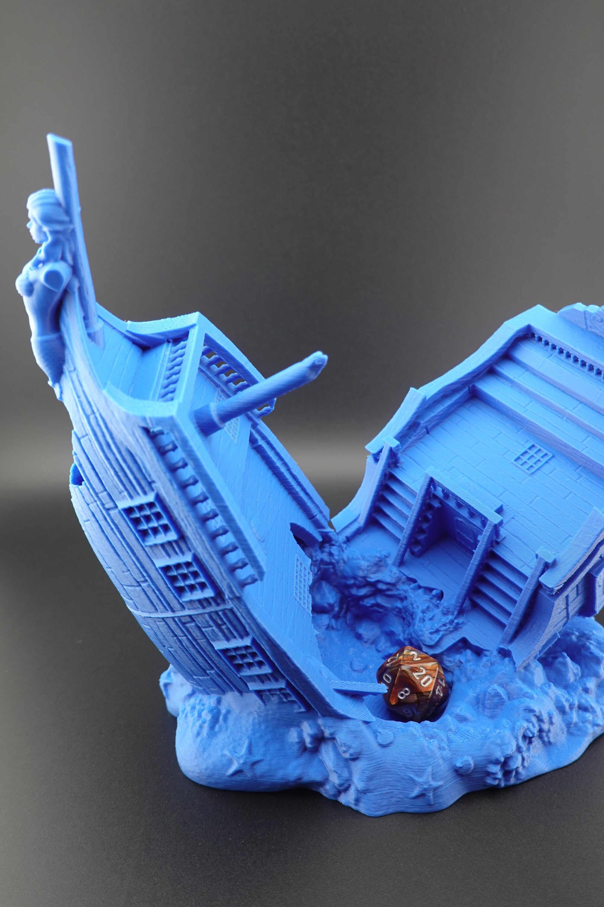 Sunken Pirate Ship Dice Tower 3D Printed Fantasy Dice Roller Unique RPG ...