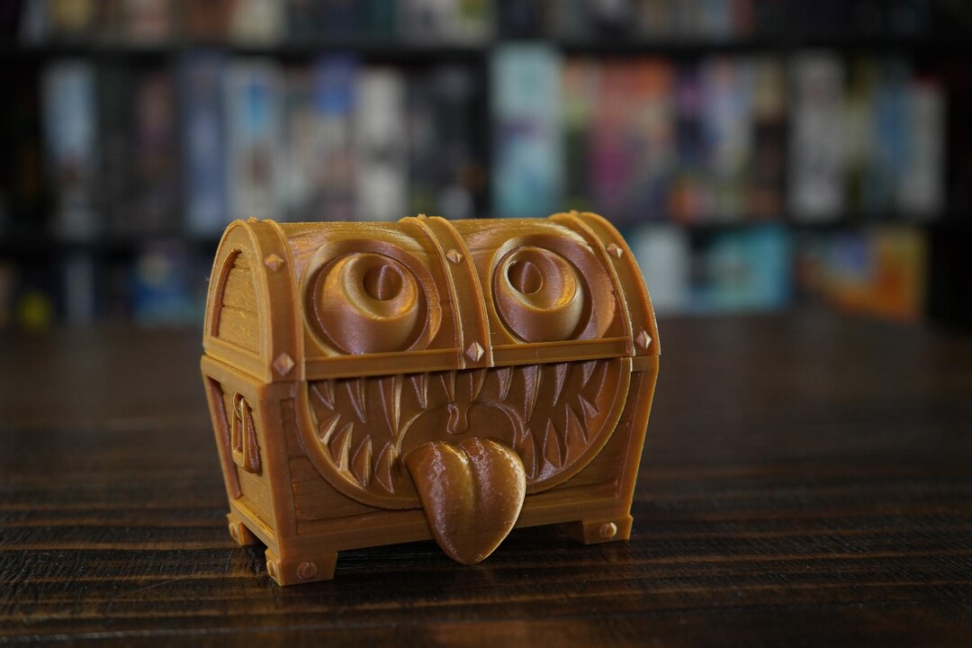 Mimic Dice Chest 3D Printed Treasure Storage With Adorable Face Design ...