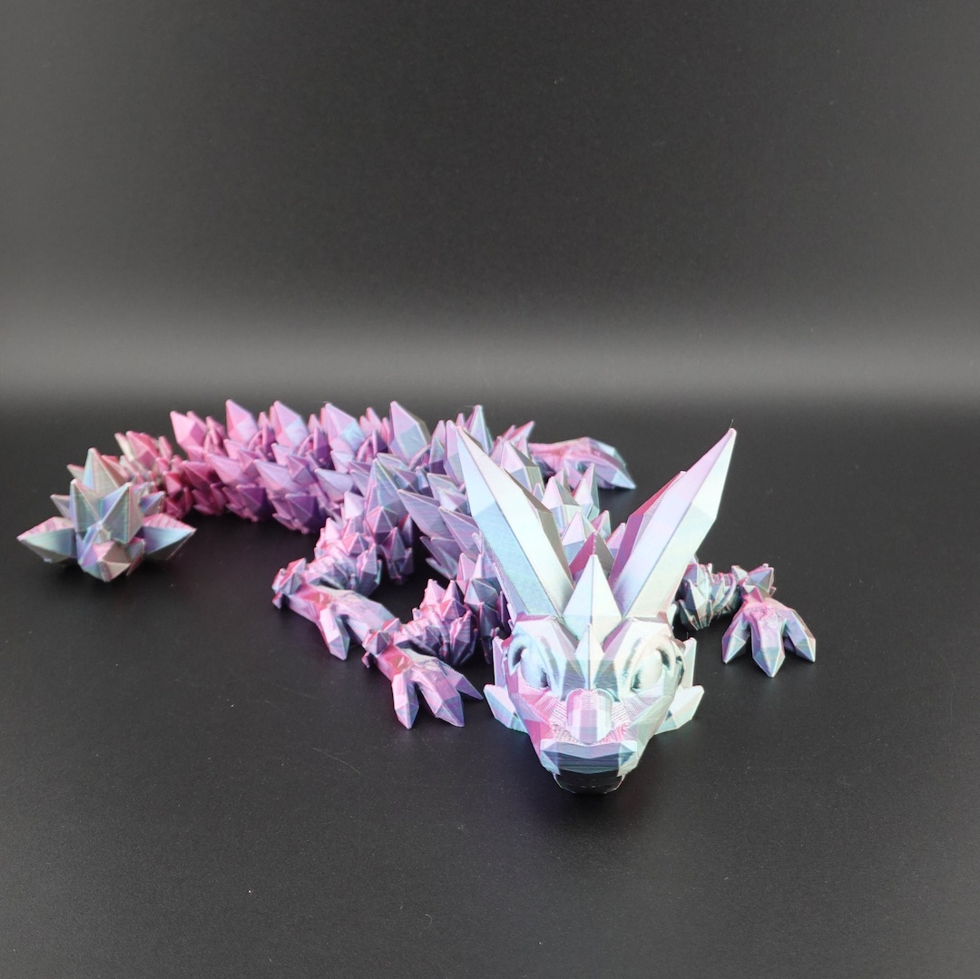 Baby Crystal Dragon: 3D Printed Miniature Fantasy Figurine Sparkling ...