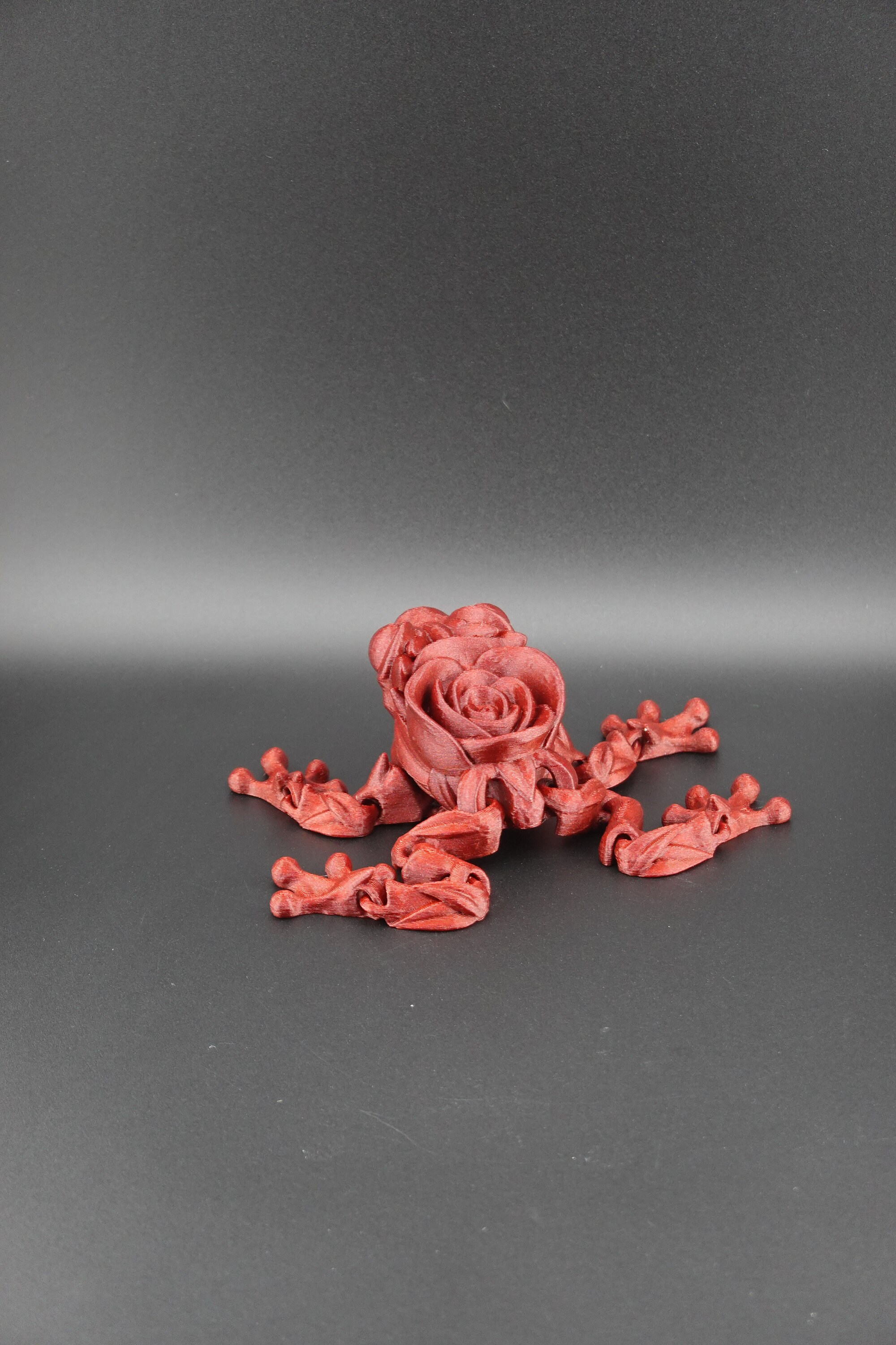 Articulated Rose Frog: Unique 3D Printed Botanical Animal Figurine ...