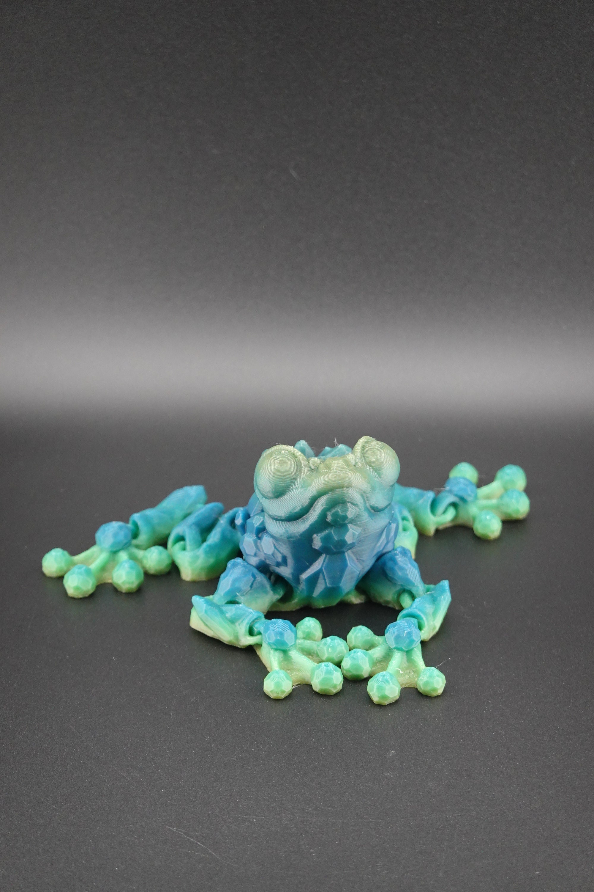 Articulated Gemstone Frog 3D Printed Jewel-tone Frog Poseable Art ...