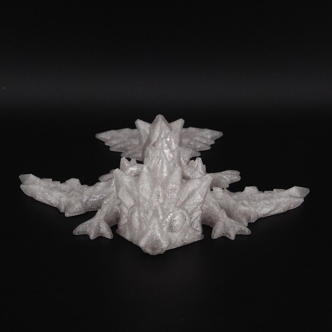 Tiny Crystal Dragon Figurine: Articulated 3D Filament Printed Dragon ...