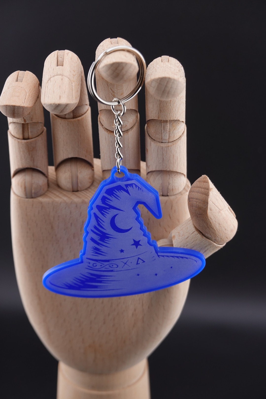 Wizard Hat Keychain Engraved Acrylic Magic Hat Charm Fantasy Sorcerer ...