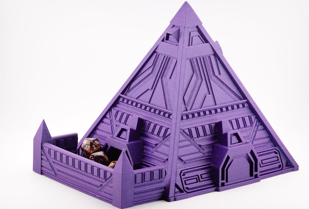 Alien Pyramid Dice Tower, 3D Printed RPG Accessory, Includes Set of 7 ...