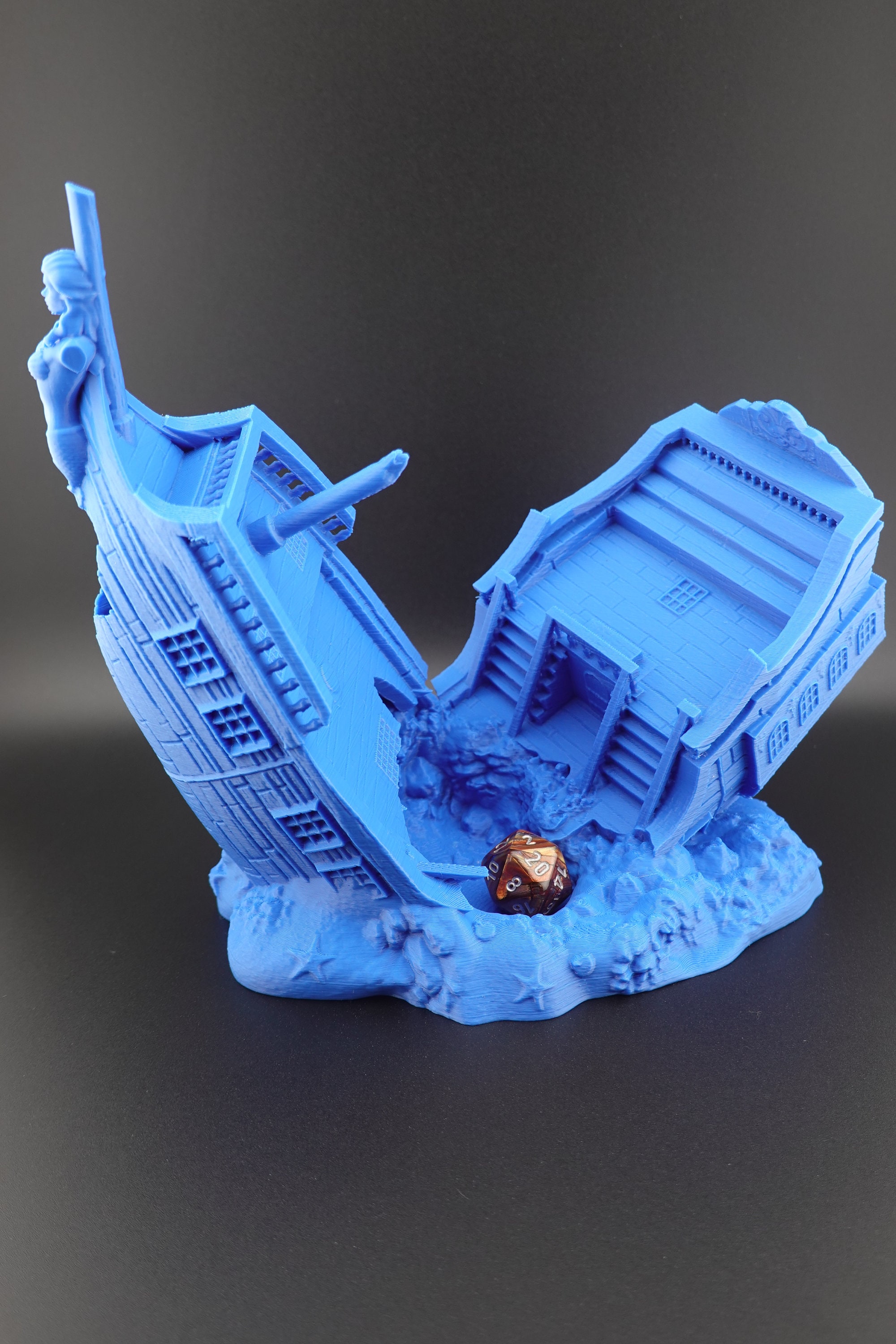 Sunken Pirate Ship Dice Tower 3D Printed Fantasy Dice Roller Unique RPG ...