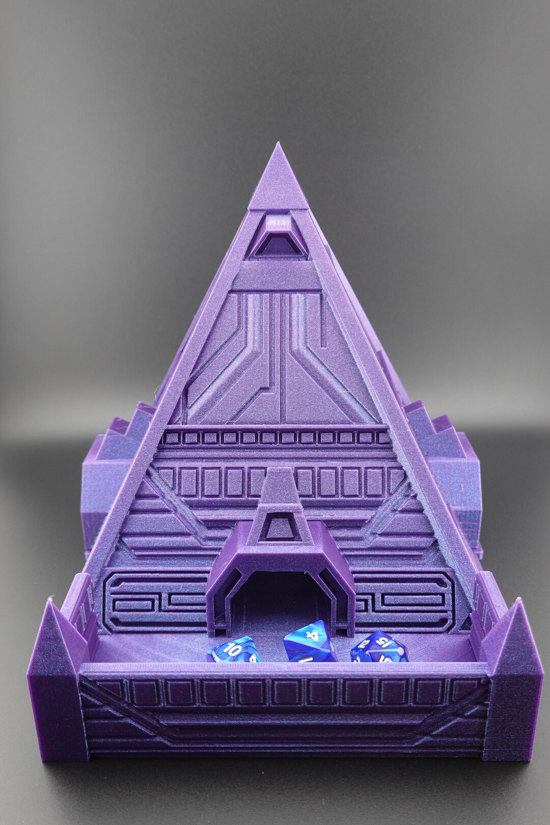 Alien Pyramid Dice Tower, 3D Printed RPG Accessory, Includes Set of 7 ...