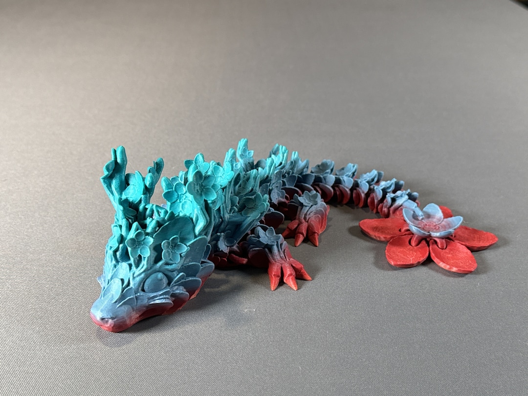 Baby Cherry Blossom Dragon Figurine: Articulated 3D Filament Printed ...