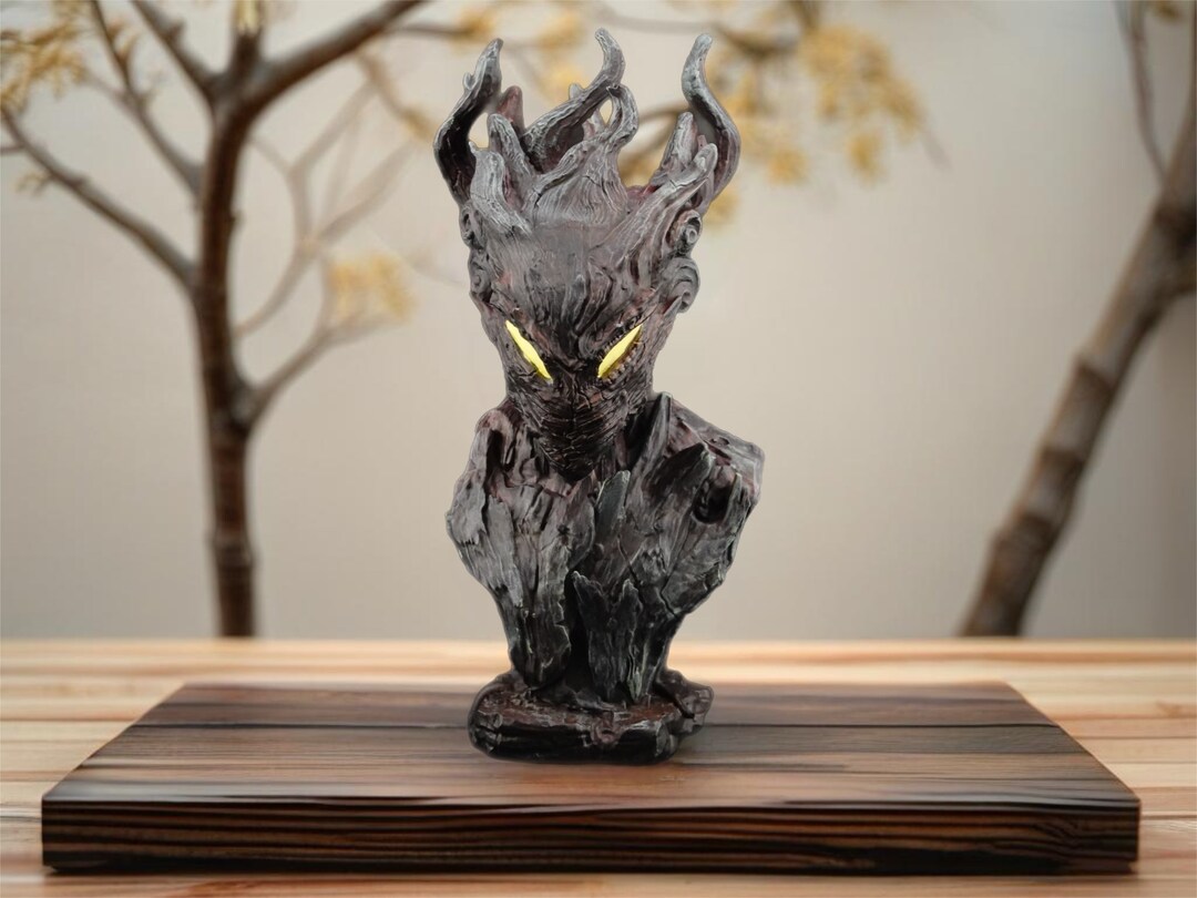 Dark Dryad Bust, Enchanted Forest Spirit, Hand Painted Resin Decor ...