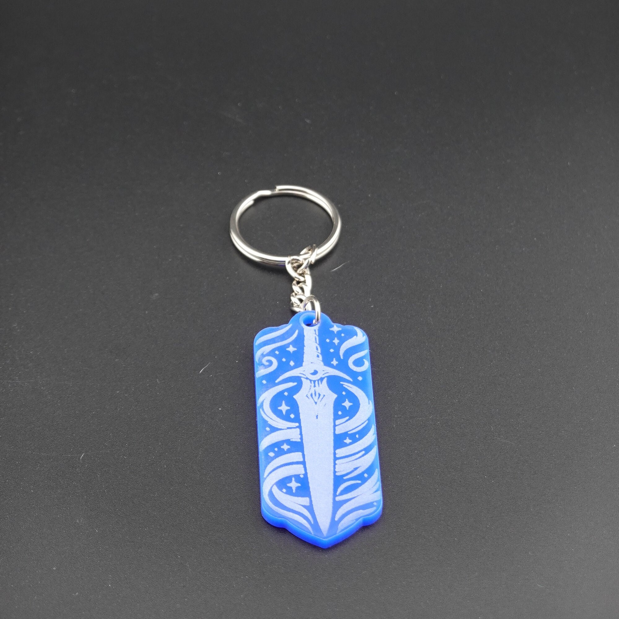 Dagger Keychain With Magical Swirls Engraved Acrylic Fantasy Keyring ...