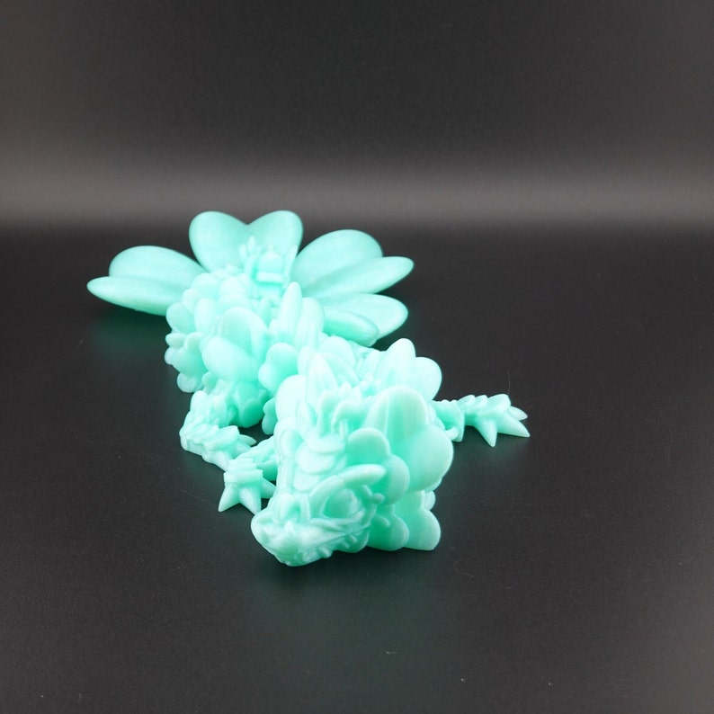 Baby Clover Dragon: Articulating 3D Printed Figurine With Clover Tail Magical Fantasy Dragon ...