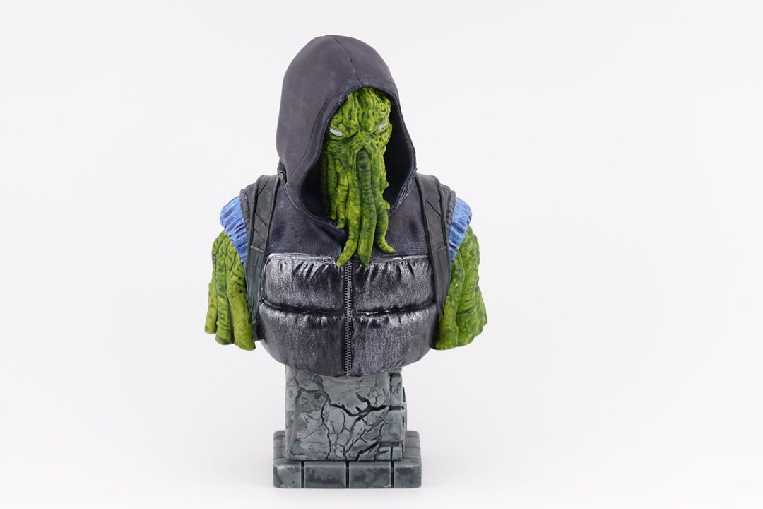 Cthulhu Bust Hand Painted Resin 3D Printed Urban Cthulhu With Green ...