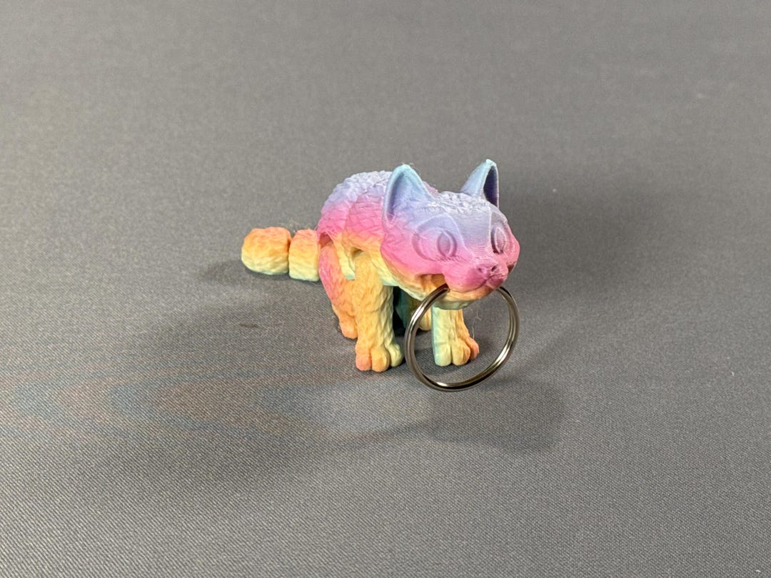 Cute Cat Keychain | 3D Printed Kitten Charm | Unique Keychain | Bag ...