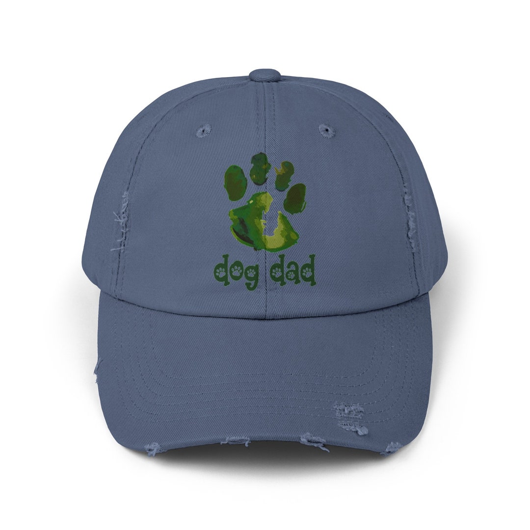 Dog Dad Cap Dog Dad K9 Hat for Pop Distressed Hat Triple Hearts and Paw ...