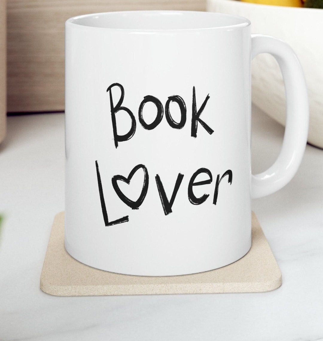 Book Lover Ceramic Mug: Hand-lettered Coffee or Tea Cup for Readers - Etsy