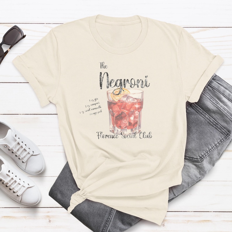 Cocktail T-shirt Social Club Negroni Inspired Unisex Tee Party Cocktail ...