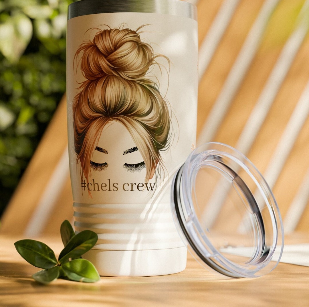Personalized Mom Life Coffee Tumbler, Blonde Messy Bun, Perfect for ...