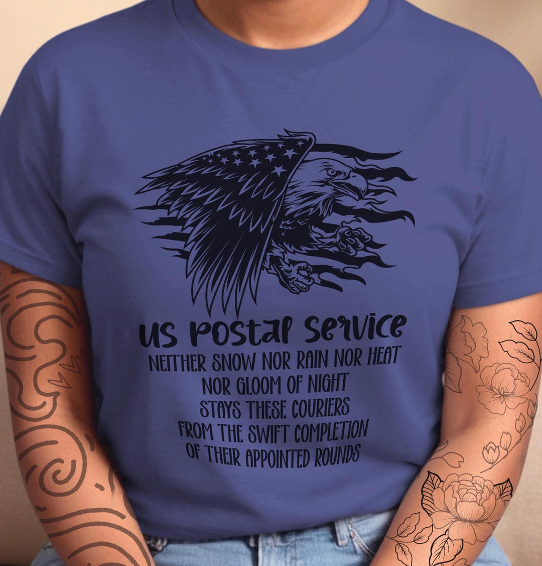 USPS Rain, Snow, or Heat Every Mail Everday Carrier Tee, Post Office ...