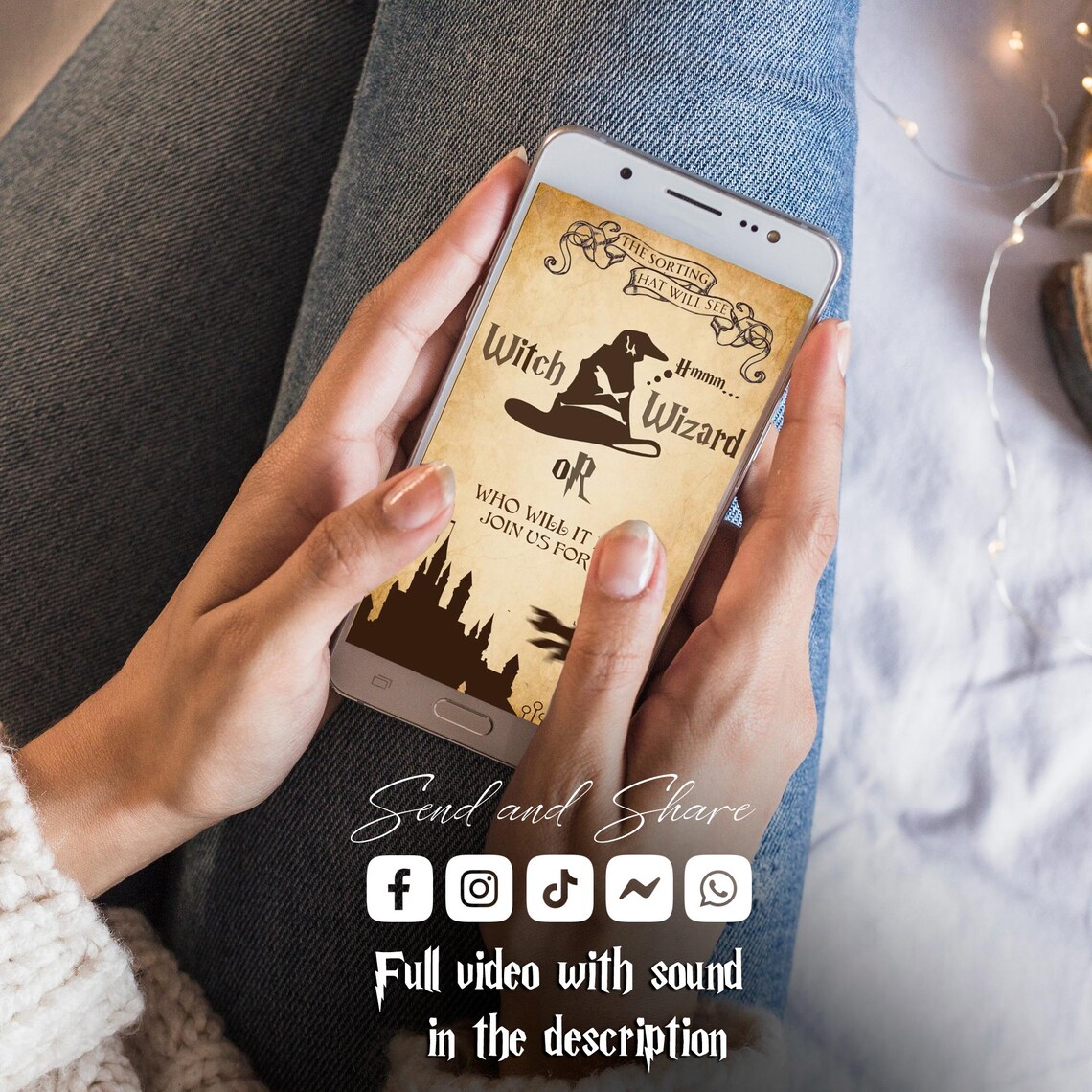 Sorting Hat Gender Reveal Video Invitation,boy or Girl Magical Gender ...