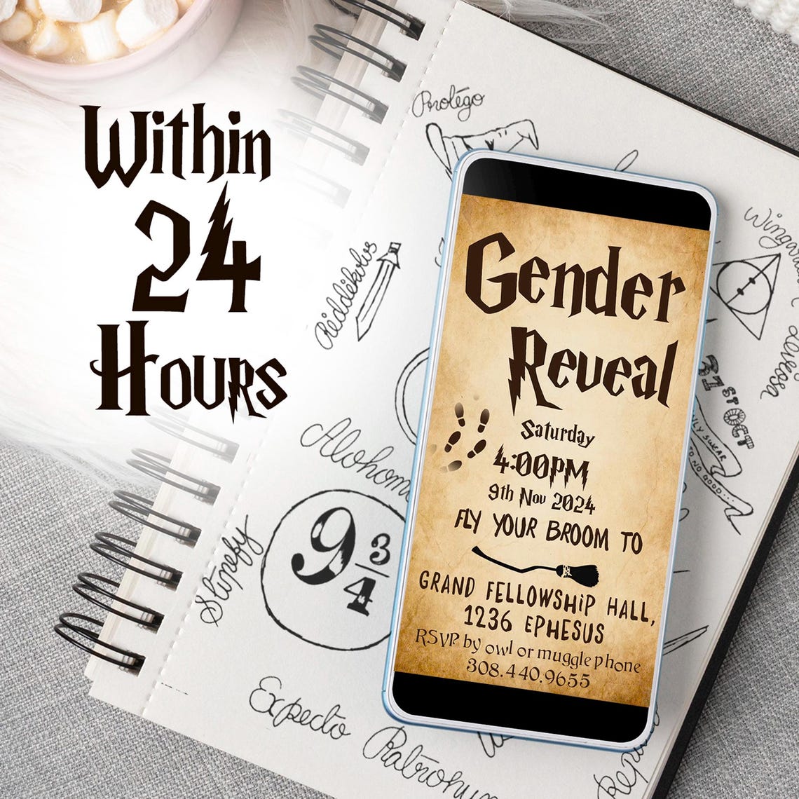 Sorting Hat Gender Reveal Video Invitation,boy or Girl Magical Gender ...