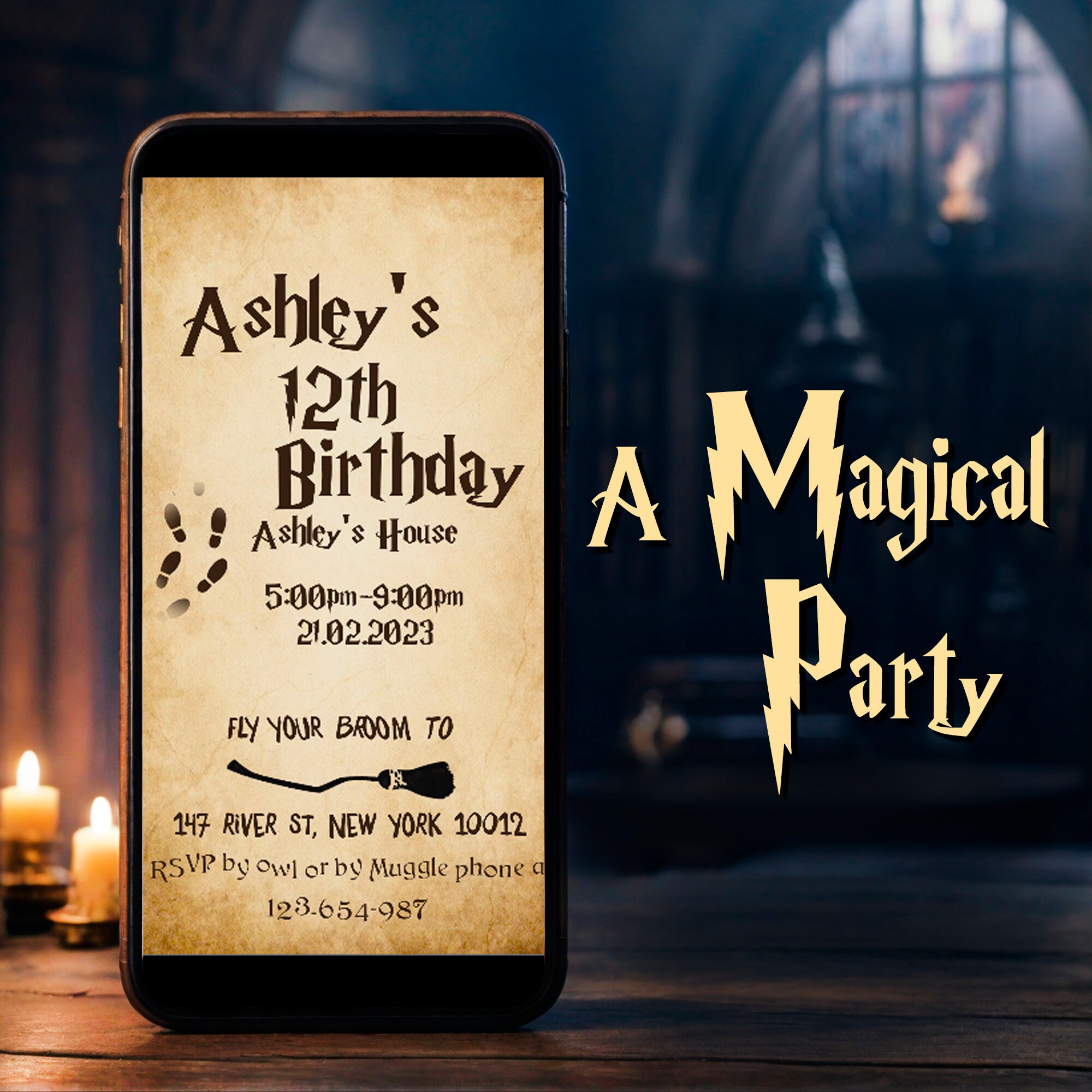 Wizard Birthday Video Invitation,wizard Party Invitation,animated ...