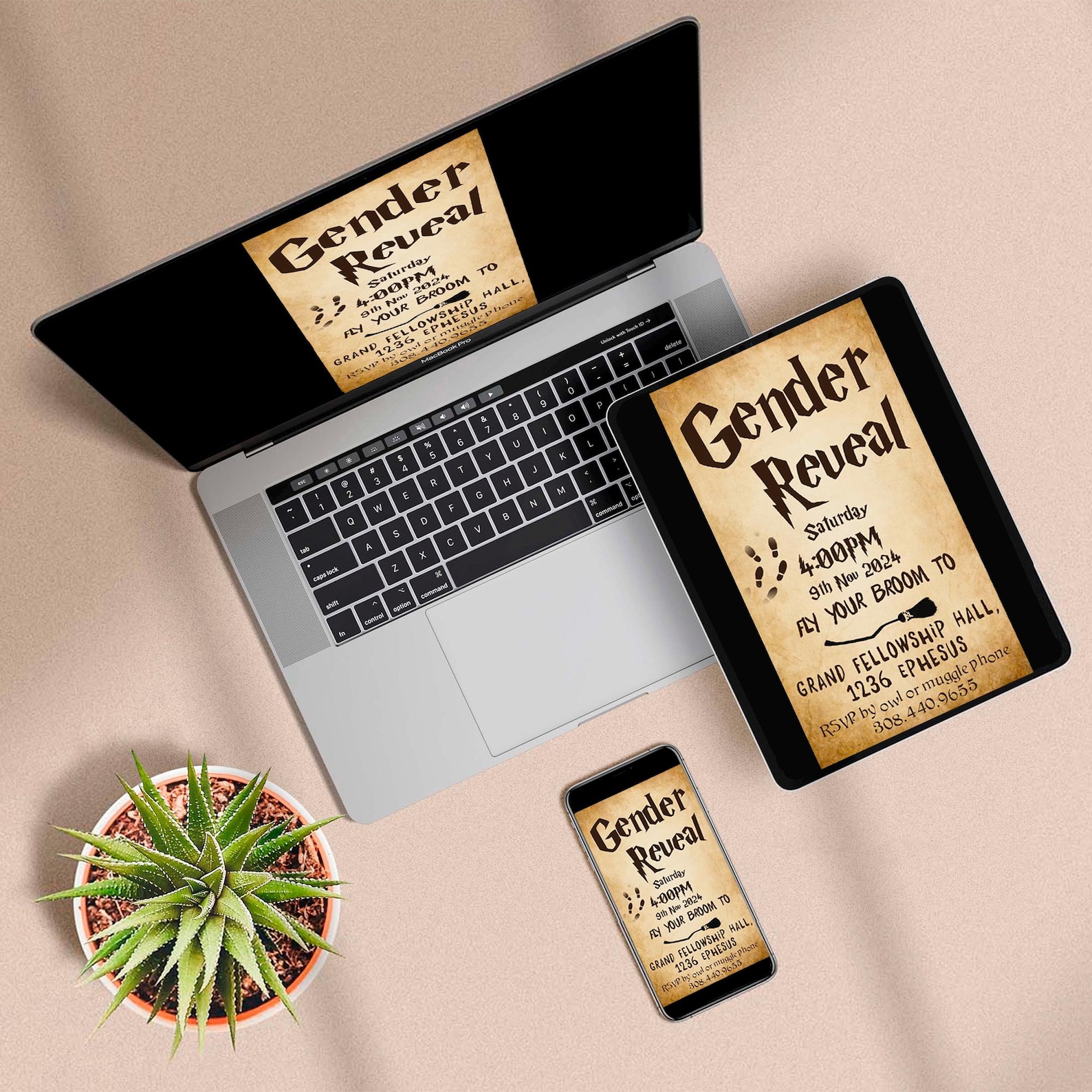 Sorting Hat Gender Reveal Video Invitation,boy or Girl Magical Gender ...