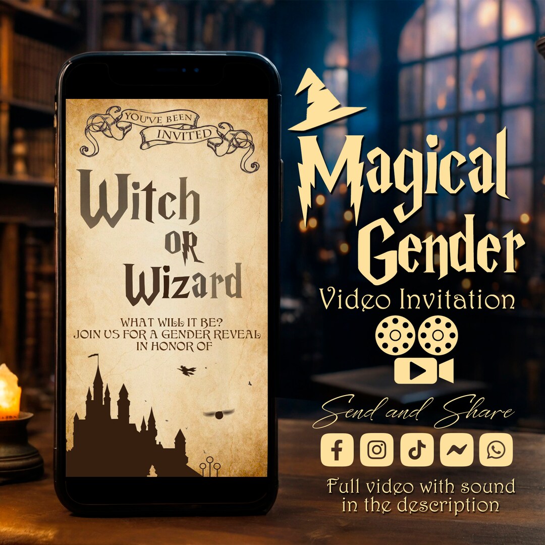 Magical Gender Reveal Video Invitation,witch or Wizard Gender Reveal ...