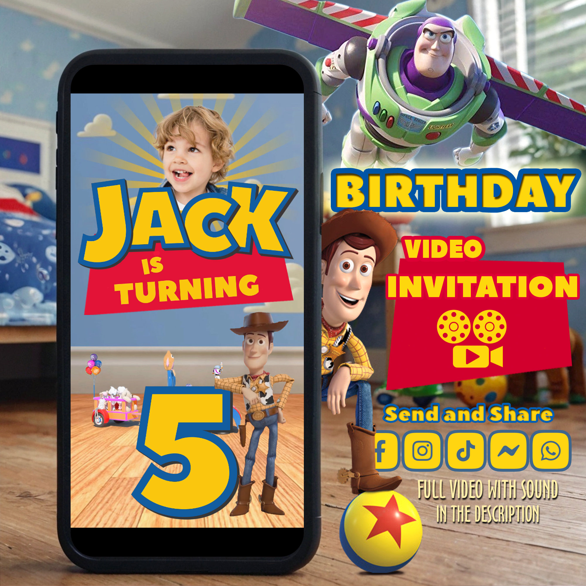 Toy Story Video Invitation,toy Story Animated Invitation,toy Story ...