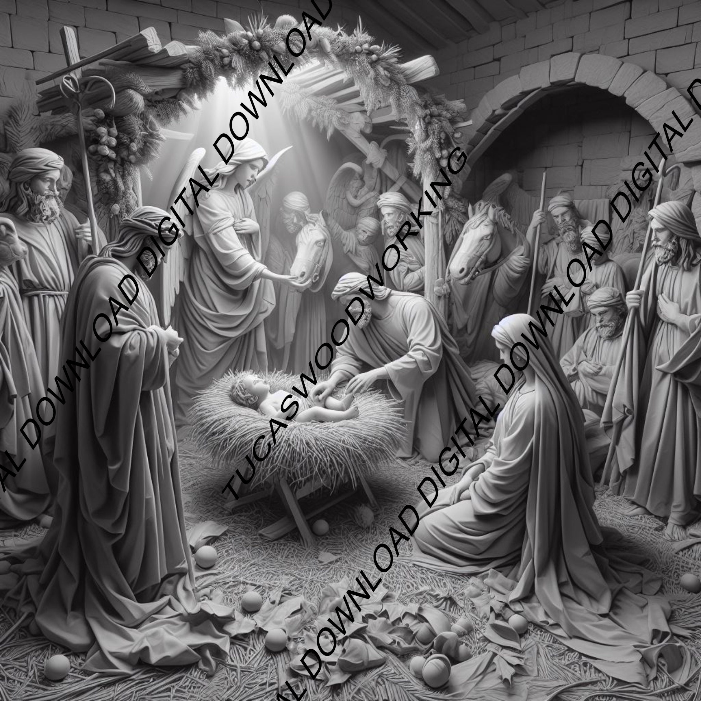 3D Birth of Jesus - Laser Engraving Illusion - .png | .jpg | .svg - Etsy