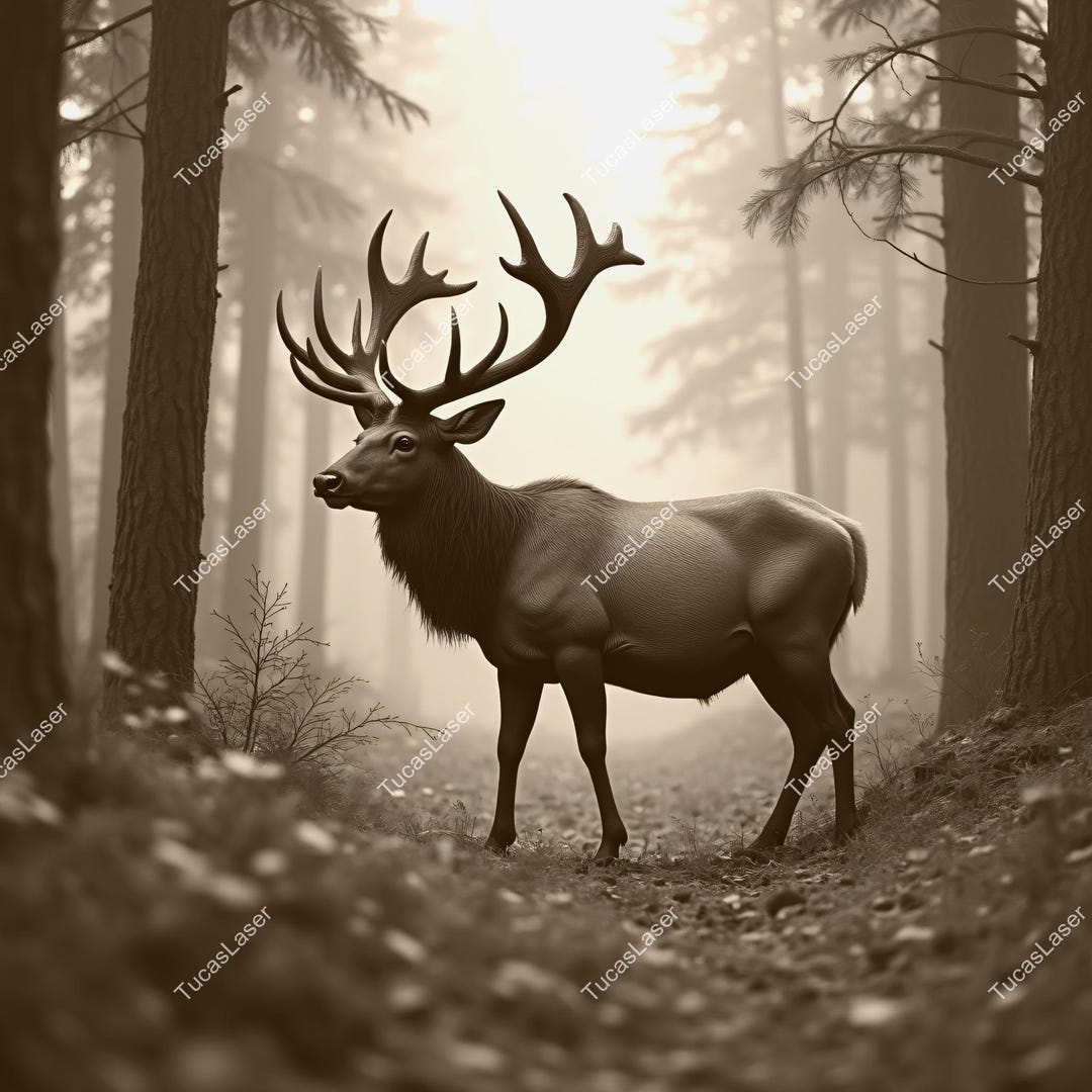 3D Elk 16 | Laser Engraving | .png Image File - Etsy
