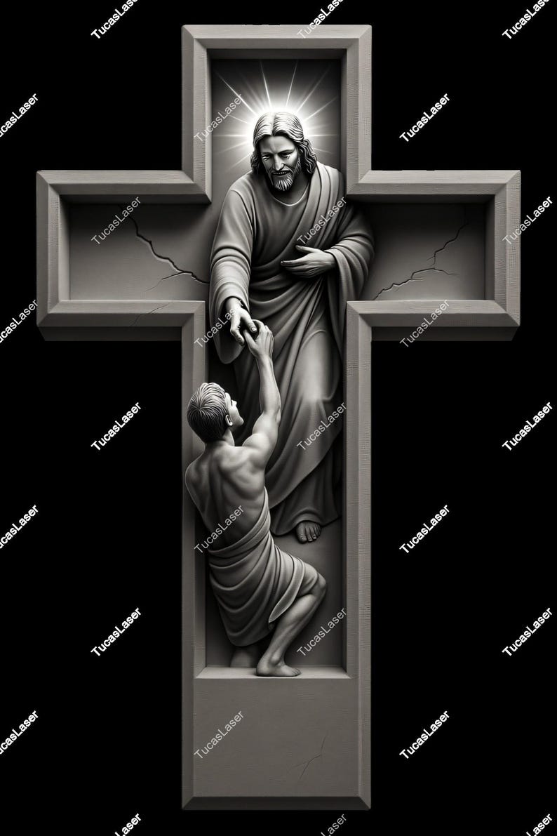 3D Laser Engraving Burn - Jesus Helping Hand 2 - Digital Download File ...