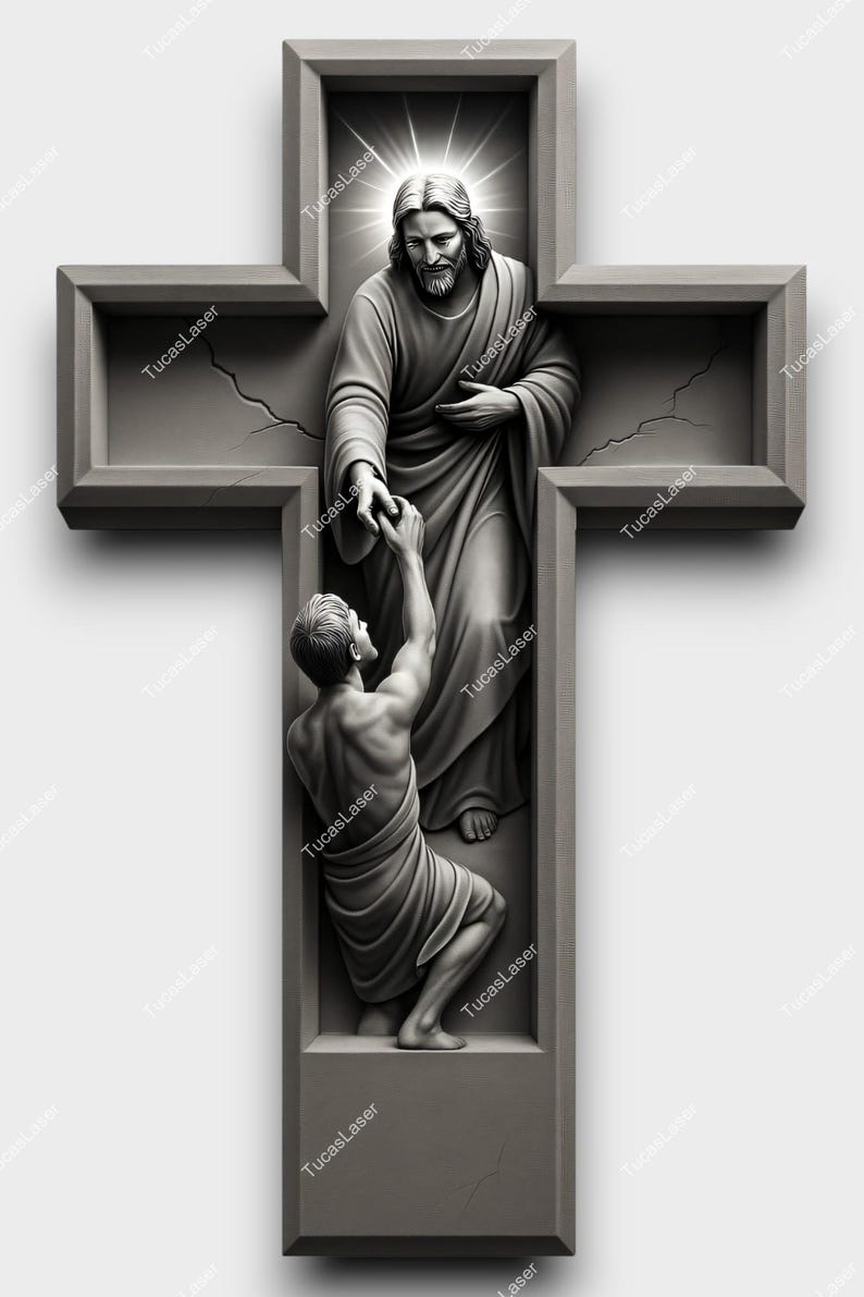3D Laser Engraving Burn - Jesus Helping Hand 2 - Digital Download File ...