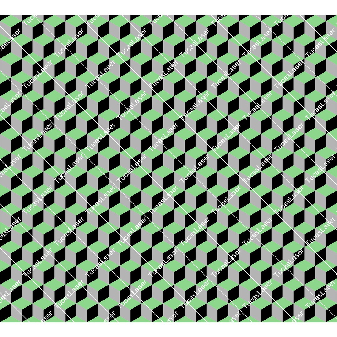 3D Cube/block Illusion Pattern - SVG Digital Files - Colored & Line ...