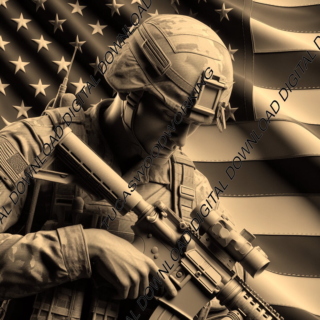 American Soldier 4 | Laser Engraving File | .png, .jpg, .svg - Etsy