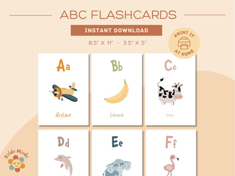 ABC Flashcards | Alphabet Educational Montessori Flashcards, Homeschool ...