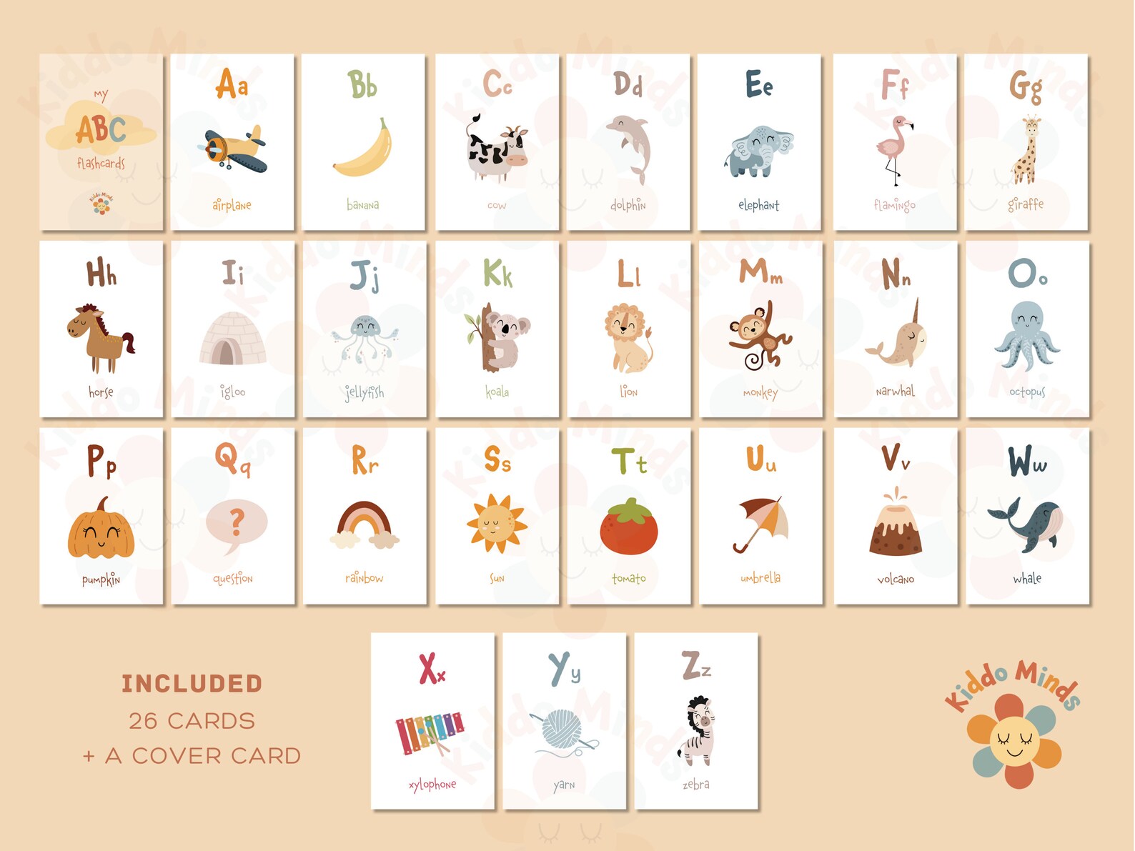 ABC Flashcards | Alphabet Educational Montessori Flashcards, Homeschool ...