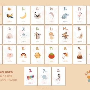 ABC Flashcards | Alphabet Educational Montessori Flashcards, Homeschool ...