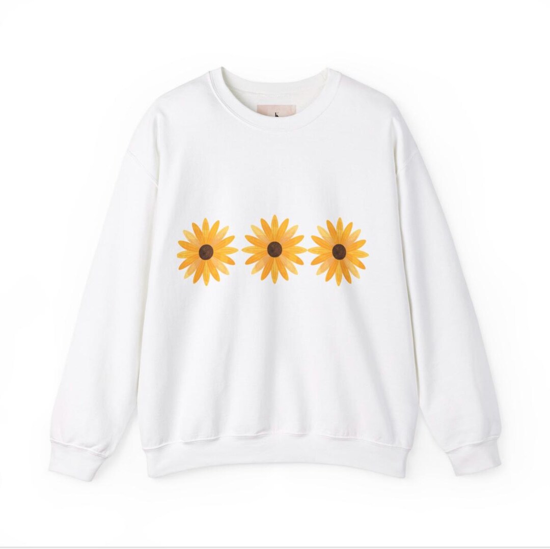 Sunflower Cute Women Crewneck, Floral Sunflower Sweatshirt, Cute ...