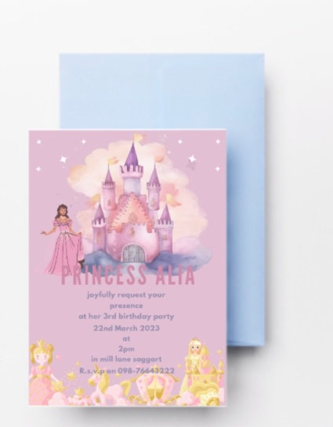Magical Princess Party Invitation Customized Invite for Your Princess ...